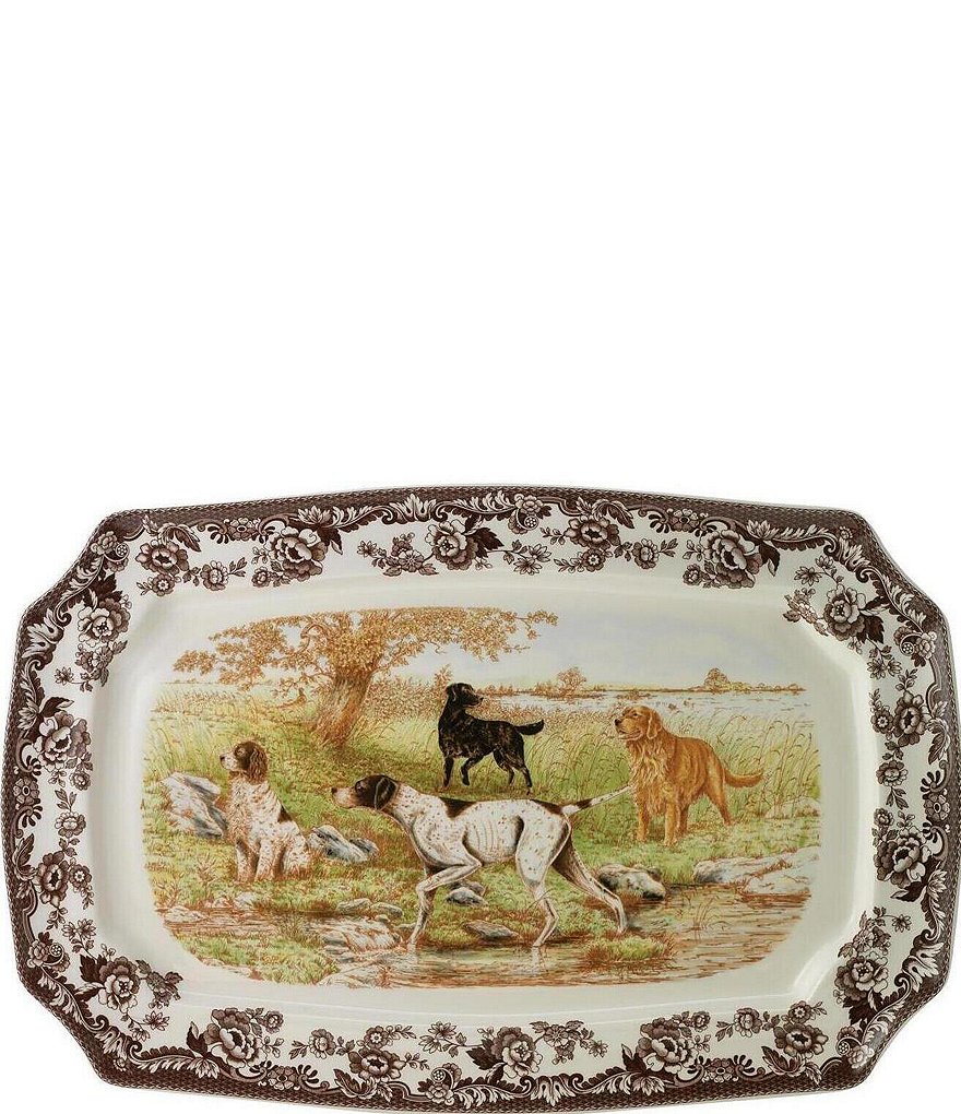 Spode Festive Fall Collection Woodland Hunting Dogs Rectangular Platter ...