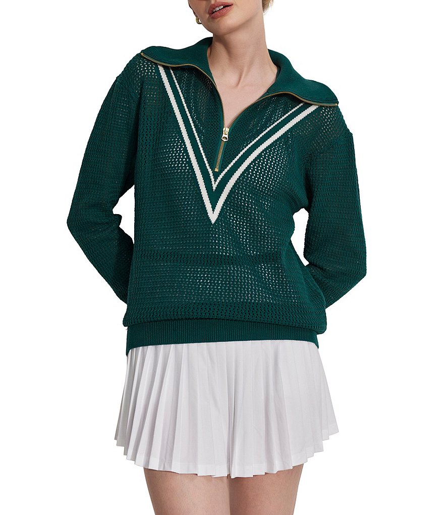 Varley Savannah Knit Zip Front Pullover | Dillard's