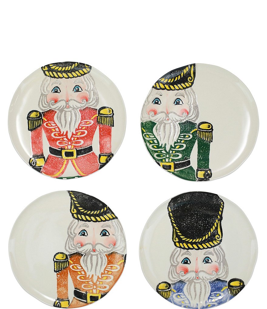 Vietri Holiday Nutcrackers Assorted Dinner Plates, Set of 4 | Dillard's