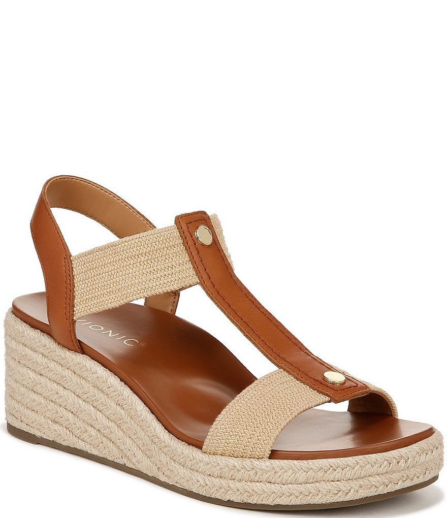 Vionic Calera Leather Wedge Espadrille Sandals | Dillard's