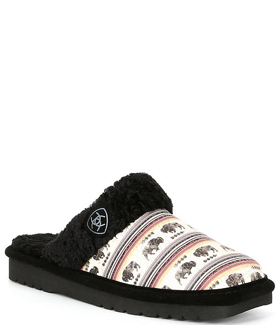 Ariat Jackie Striped Buffalo Leather Slippers | Dillard's