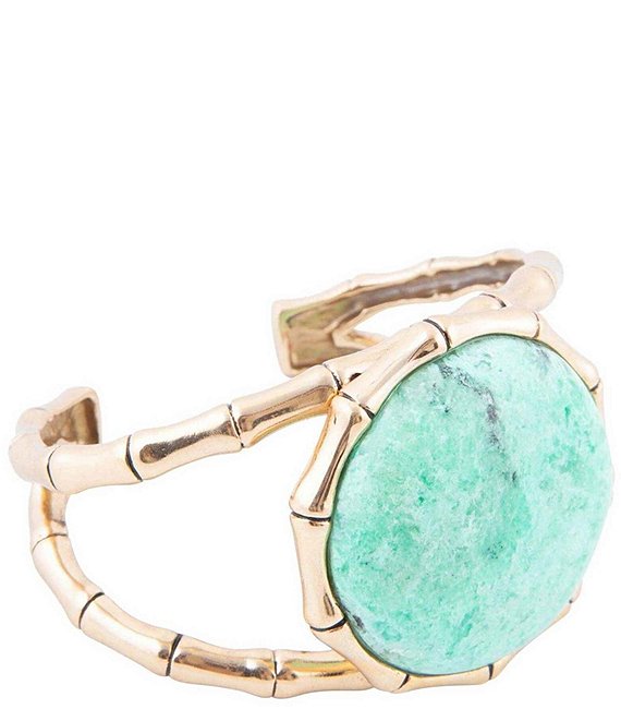 Barse Vibrant Green Chrysoprase Golden Bamboo Statement Cuff Bracelet ... Barse Vibrant Green Chrysoprase Golden Bamboo Statement Cuff Bracelet ...