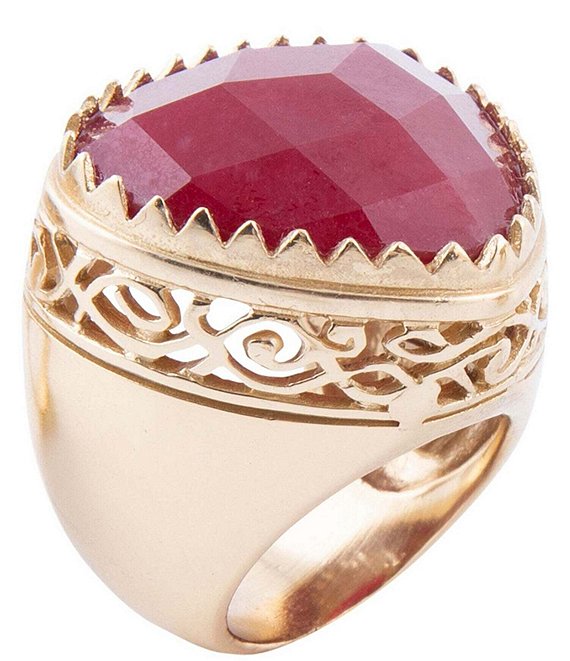 Barse Bronze and Faceted Raspberry Quartz Statement Ring | Dillard's