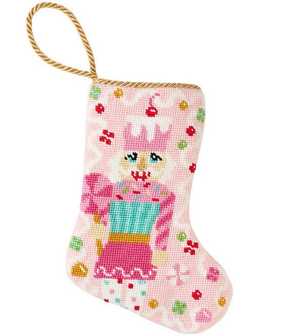 Bauble Stockings Sugary Sweet Pink Nutcracker Needlepoint Stocking | Dillard's