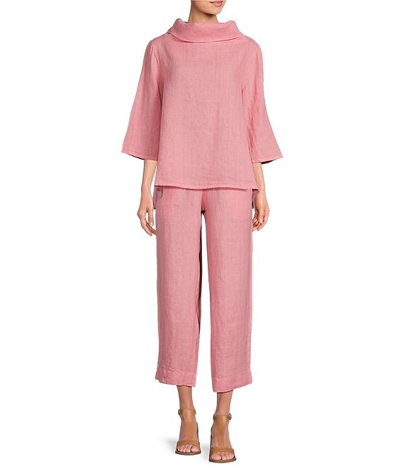 Bryn Walker Etta Light Linen Cowl Neck Elbow Sleeve Coordinating