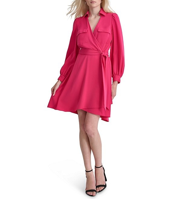 DKNY by Donna Karan Collared Surplice V-Neckl Long Sleeve Dress | Dillard's DKNY by Donna Karan Collared Surplice V-Neckl Long Sleeve Dress | Dillard's