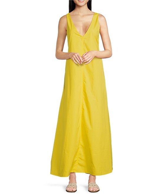 Every Sleeveless V Neck Tech Maxi Dress Dillards