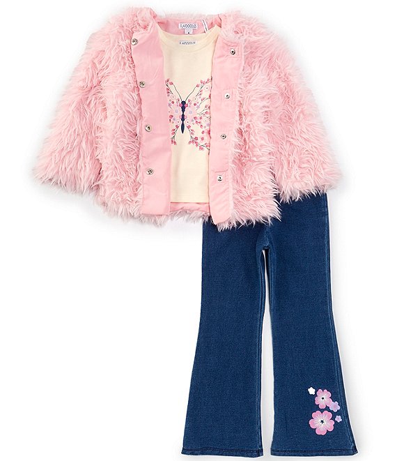 Flapdoodles Little Girls 2T-6X Long Sleeve Faux-Fur Jacket, Short ... Flapdoodles Little Girls 2T-6X Long Sleeve Faux-Fur Jacket, Short ...