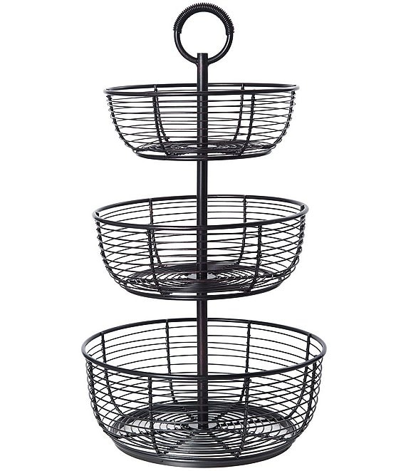 Gourmet Basics by Mikasa Spindle 3-Tier Round Wrap Basket | Dillard's Gourmet Basics by Mikasa Spindle 3-Tier Round Wrap Basket | Dillard's