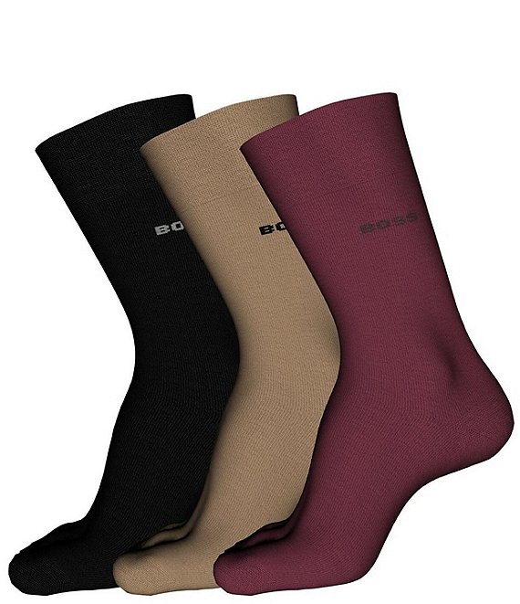 Hugo Boss Solid Uni Colors Crew Dress Socks 3 Pack Dillard s