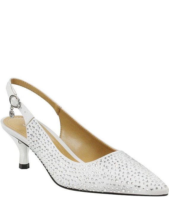 J. Renee Ferryanne Rhinestone Satin Slingback Pumps | Dillard's