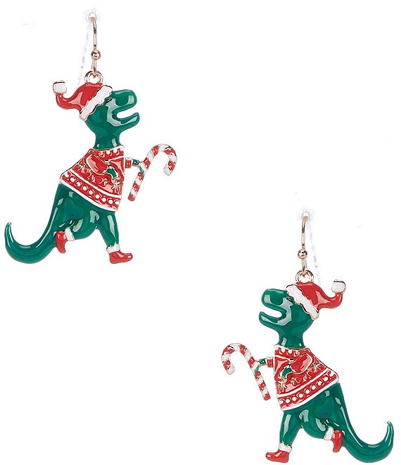 Christmas dinosaur earrings store