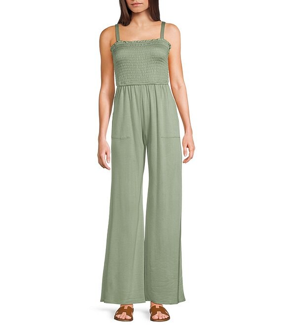 Moa Moa Square Neck Full Length Jumpsuit | Dillard's