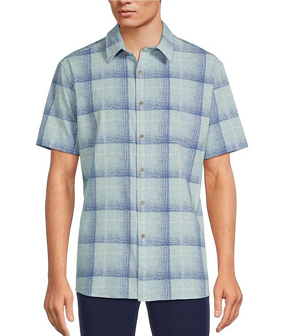 Rowm Rec And Relax Short Sleeve Performance Large Plaid Shirt Dillards