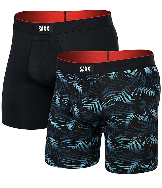 SAXX Multi-Sport Solid/Printed 6" Inseam Mesh Boxer Briefs 2-Pack ...