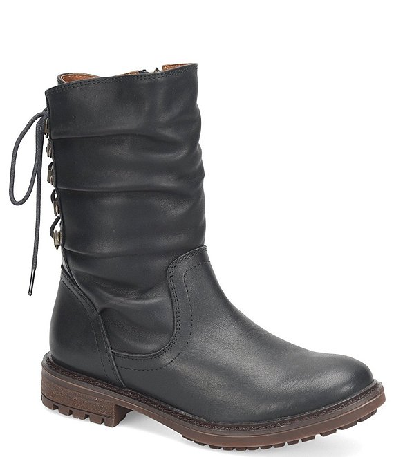 Sofft Leanna Waterproof Leather Lace Up Moto Boots
