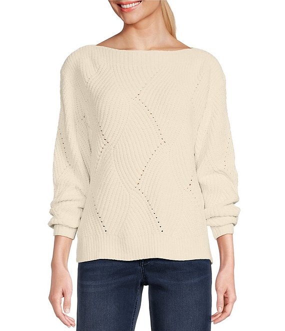 Tommy Bahama Luna Chenille Boat Neck Long Sleeve Pullover Sweater Dillard s