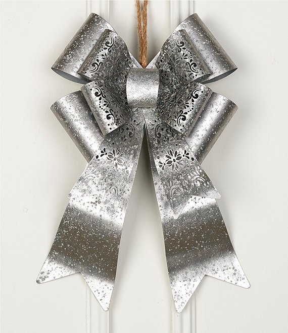 Trimsetter Feliz Navidad Collection Metal Bow Hanging Wall Decor ...
