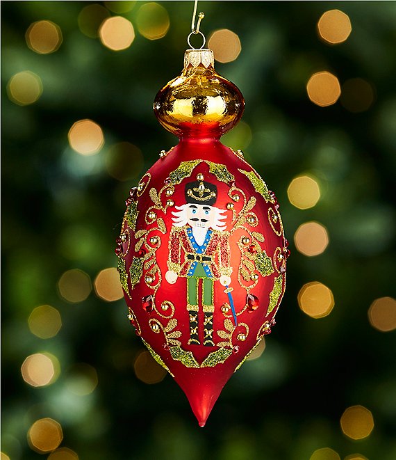 Trimsetter Nutcracker Drop Finial Hand Painted Glass Ornament | Dillard's
