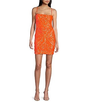 B. Darlin Spaghetti Strap Scoop-Neck Sequined Velvet Knit B. Darlin Spaghetti Strap Scoop-Neck Sequined Velvet Knit