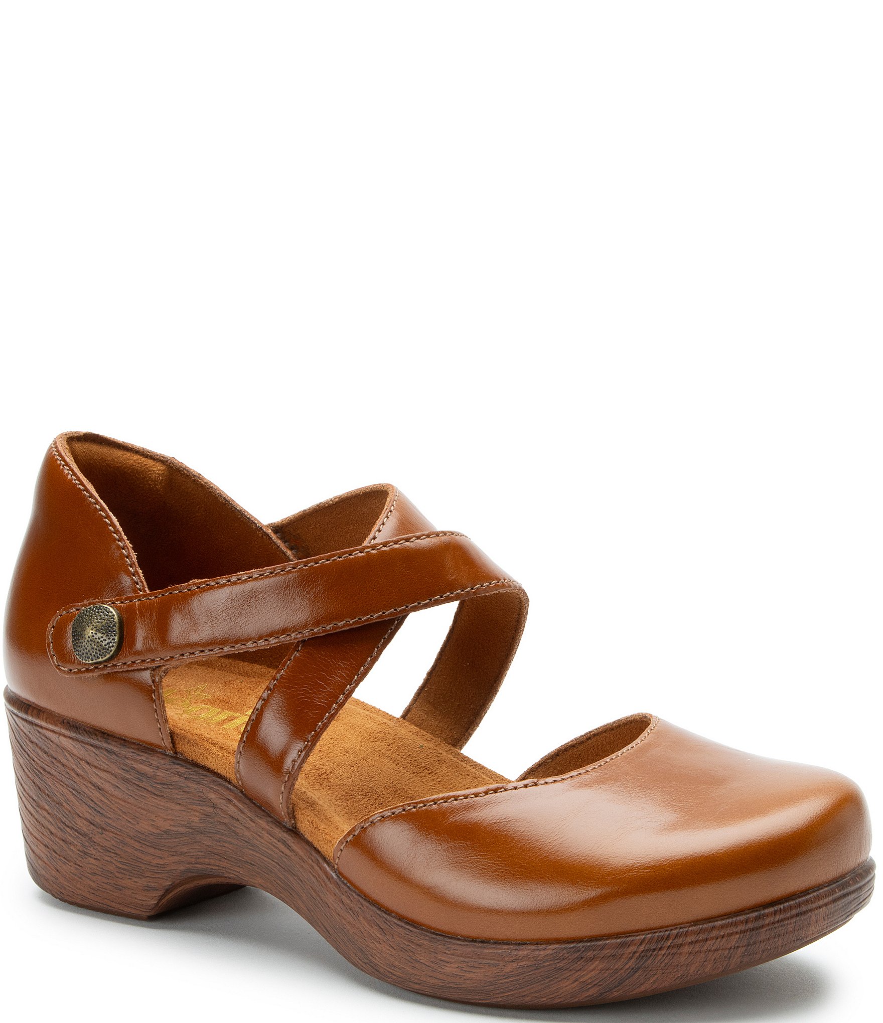 Alegria Savina Leather Ankle Strap Platform Clogs | Dillard's