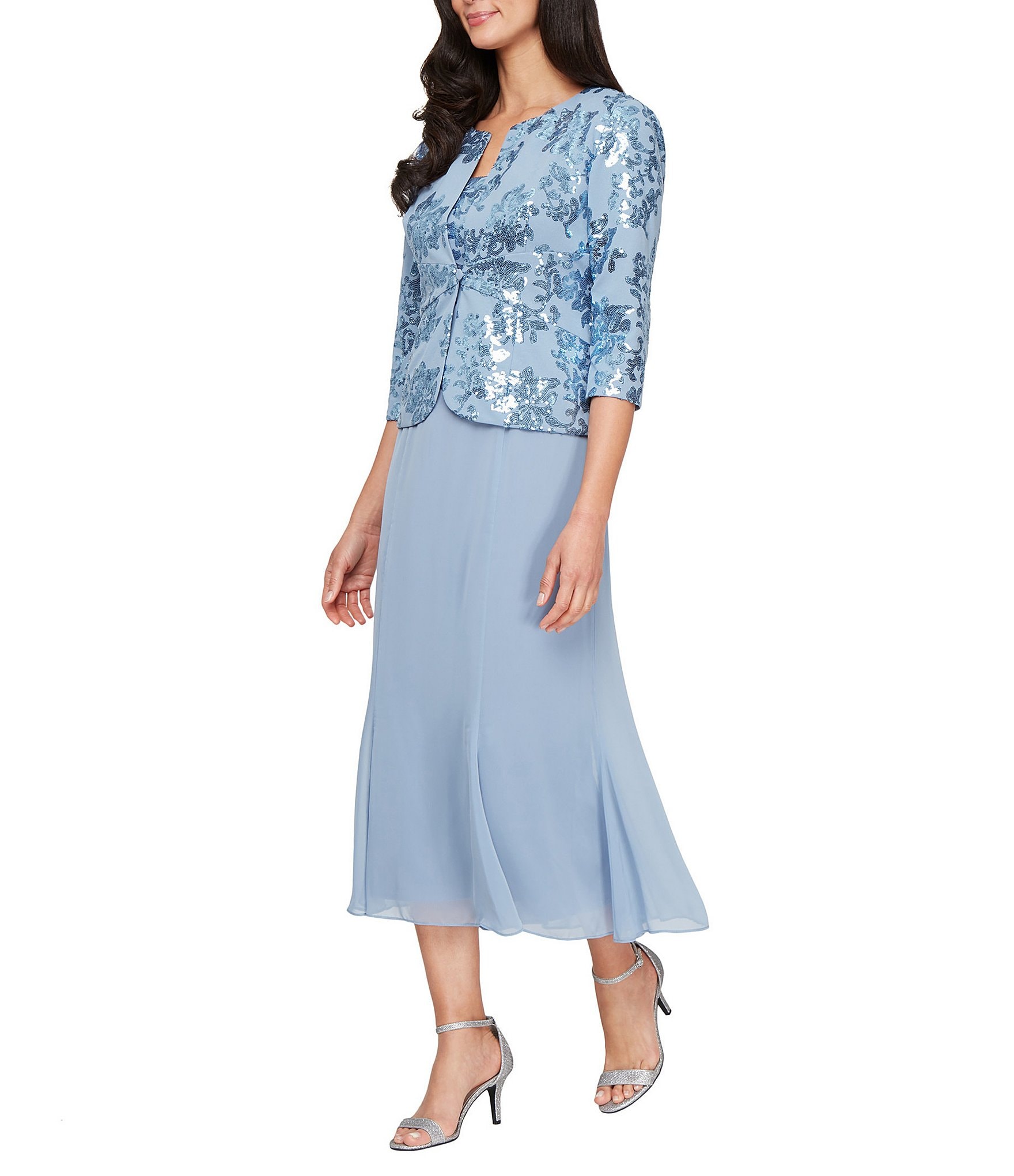 Alex Evenings 2-Piece Sequin Midi Jacket Dress | Dillard's