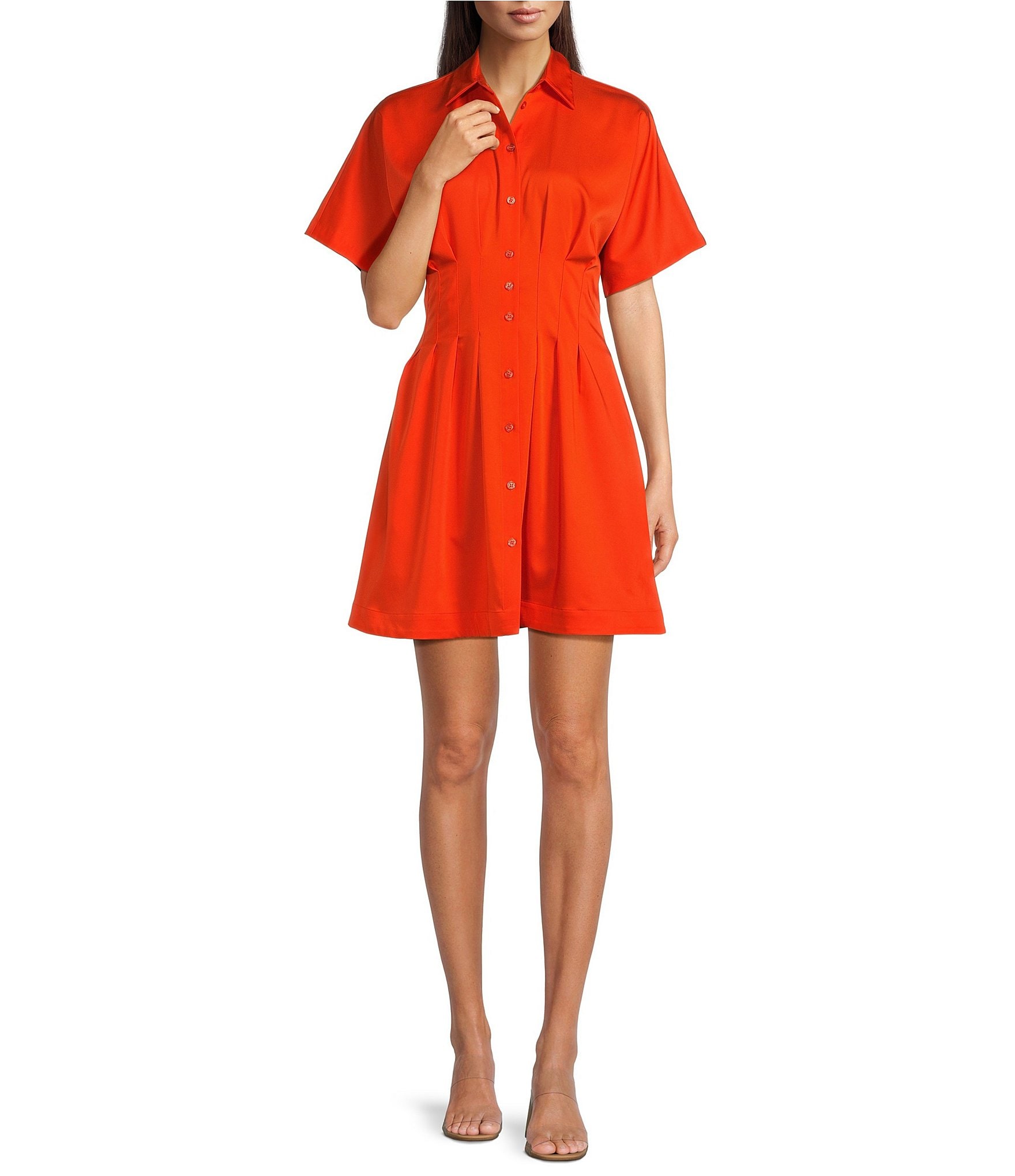 Alex Marie Sophia Button Down Collared Short Sleeve Dress | Dillard's