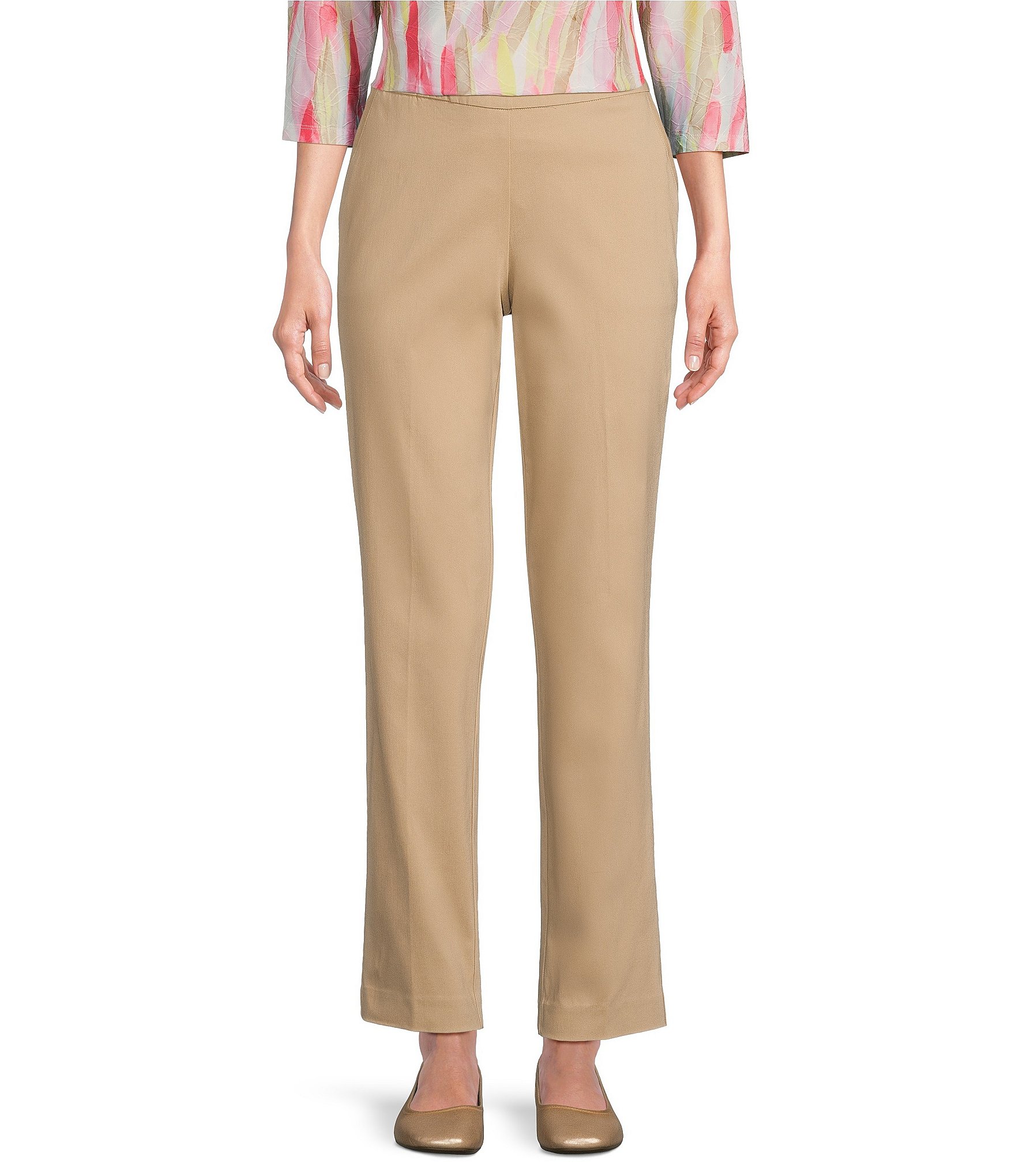 Allison Daley Stretch Pull-On Straight Leg Pants | Dillard's