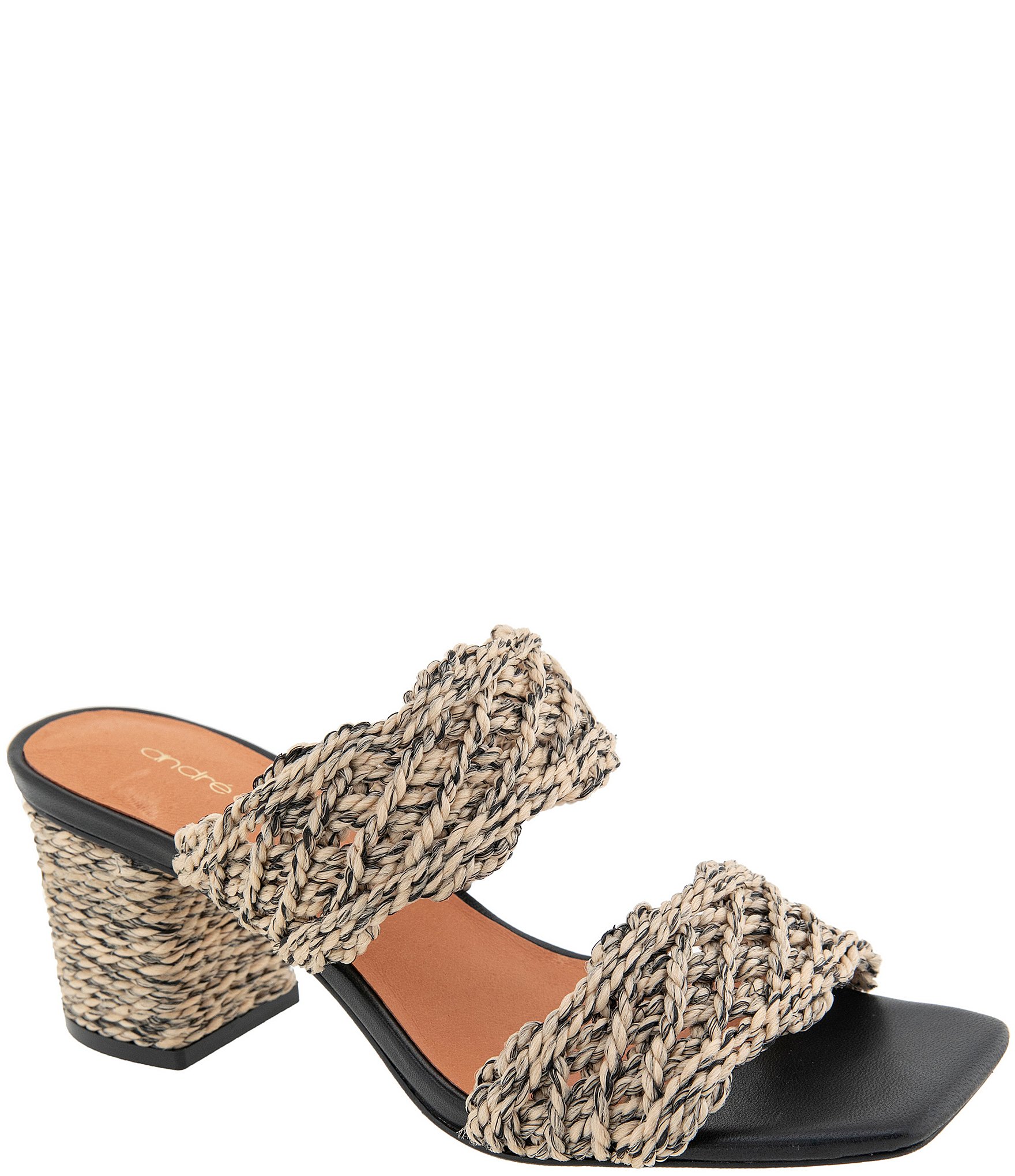 Andre Assous Drew Woven Block Heel Slide Sandals | Dillard's