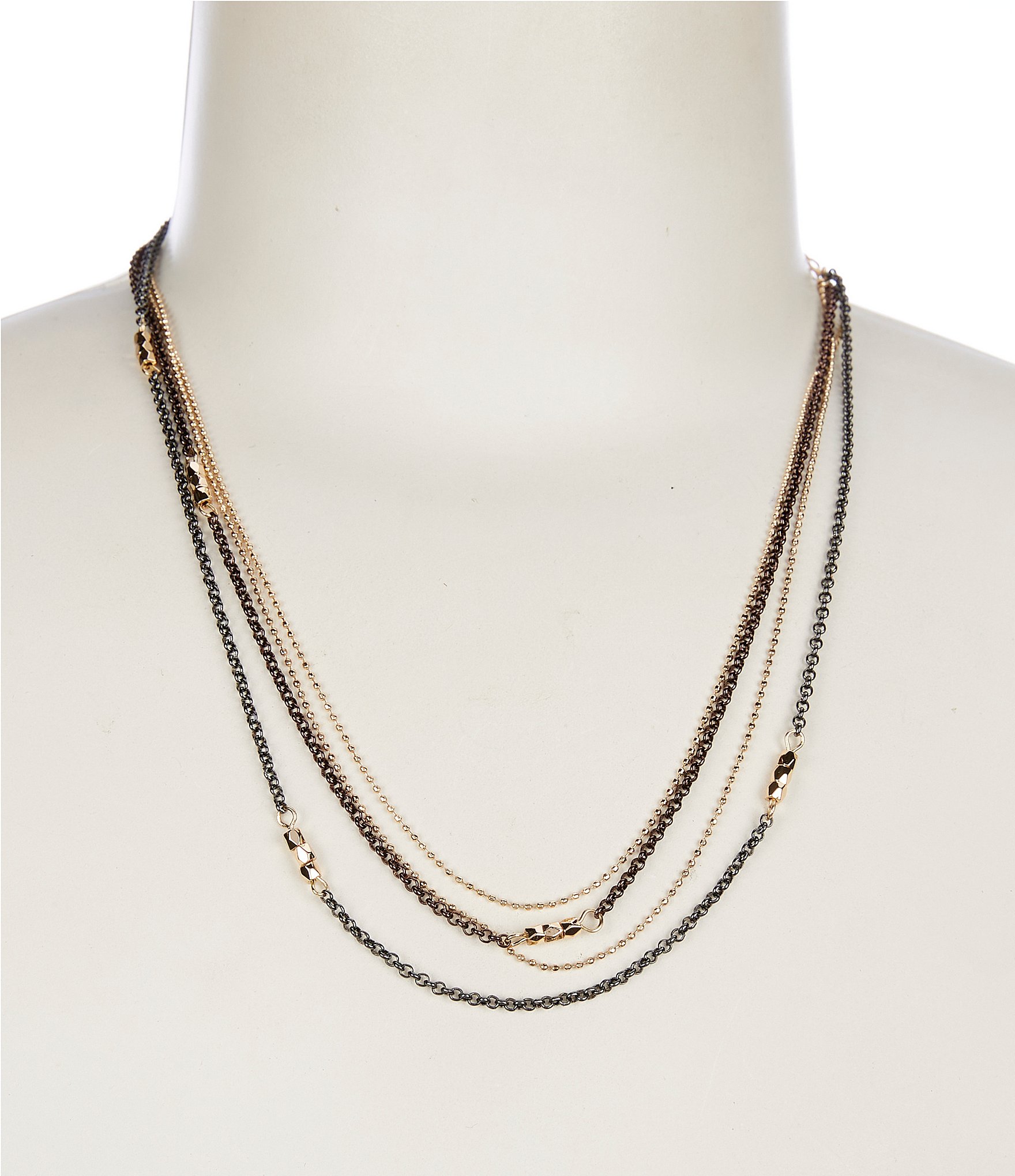 Anna & Ava Delicate Long Chain Short Multi Strand Necklace | Dillard's