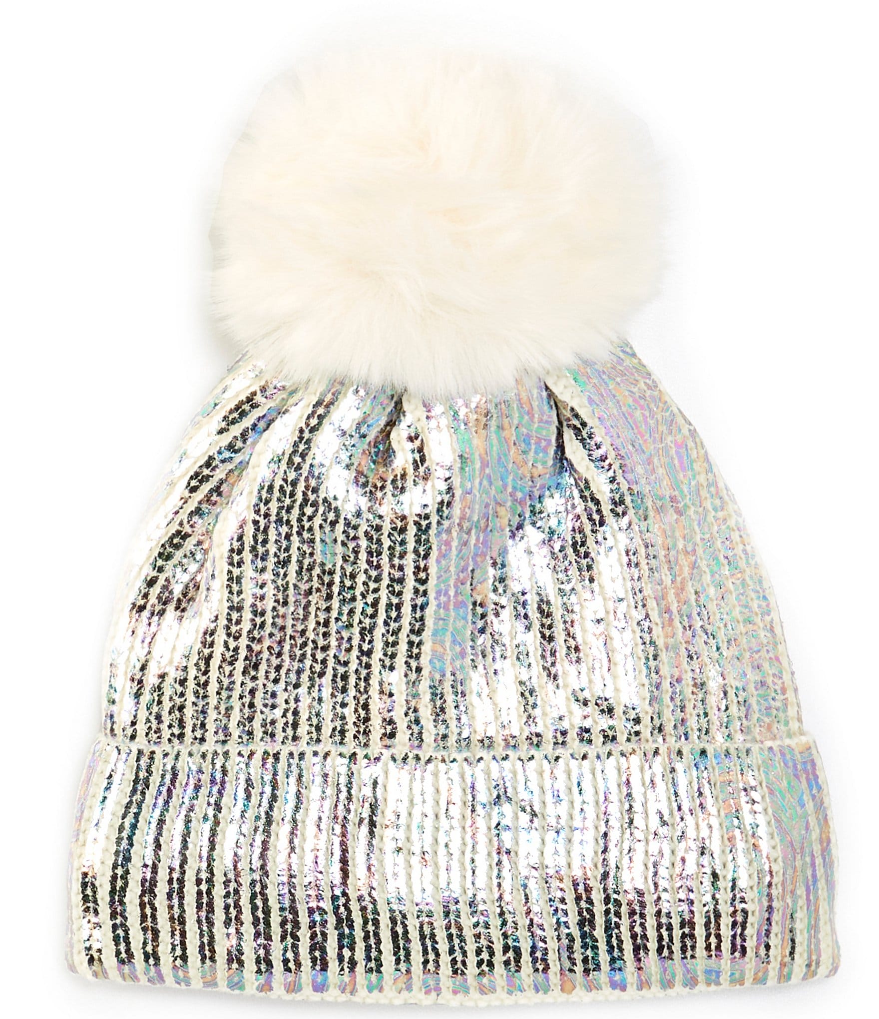Anna & Ava Metallic Beanie with Pom | Dillard's