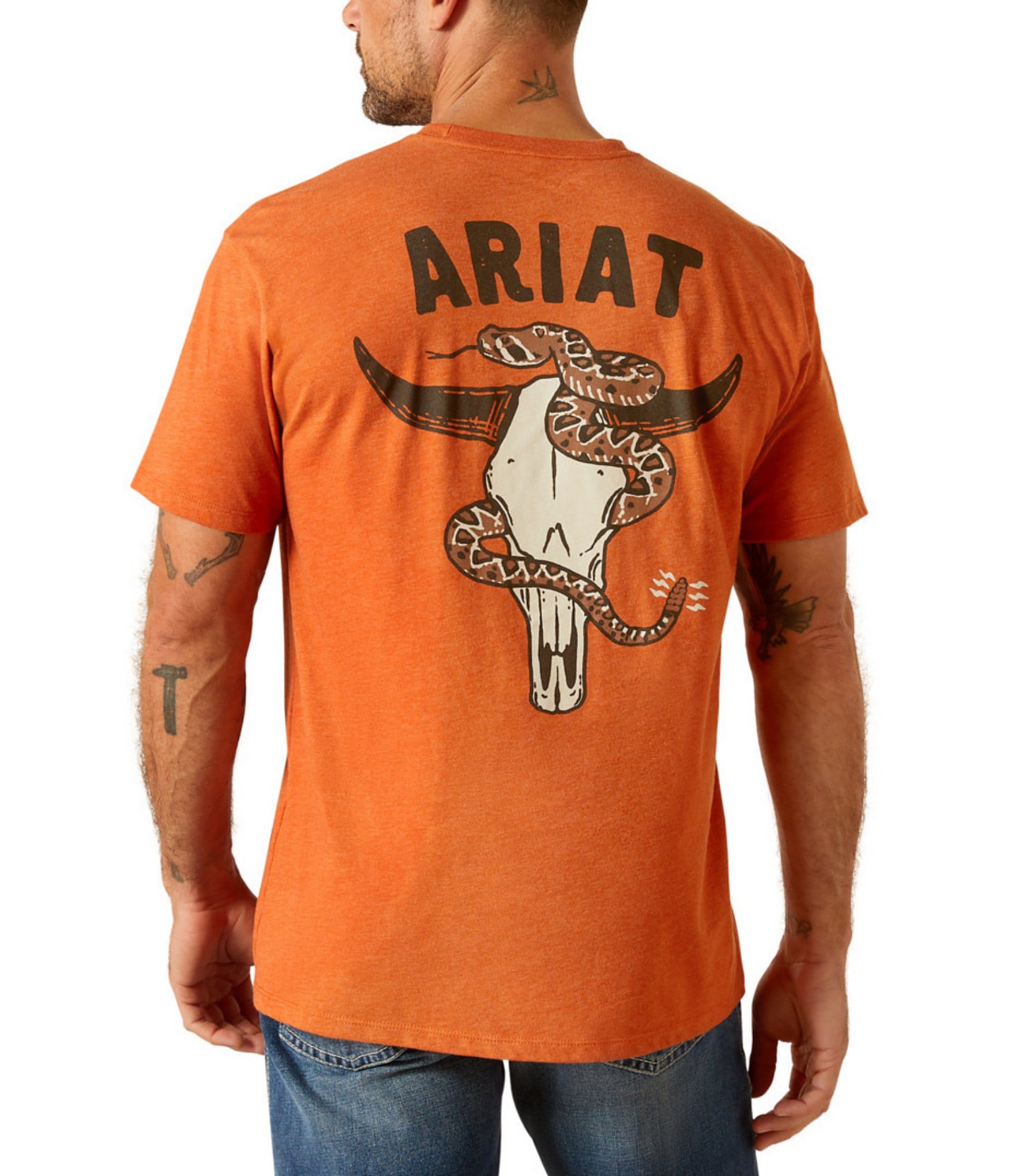 Ariat Steer Skull/Rattlesnake Short Sleeve Graphic T-Shirt | Dillard's