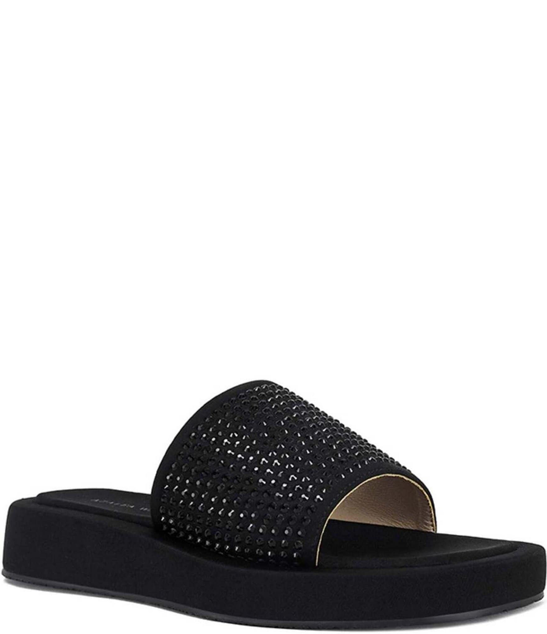 Azalea Wang Islandtime Rhinestone Platform Slides | Dillard's