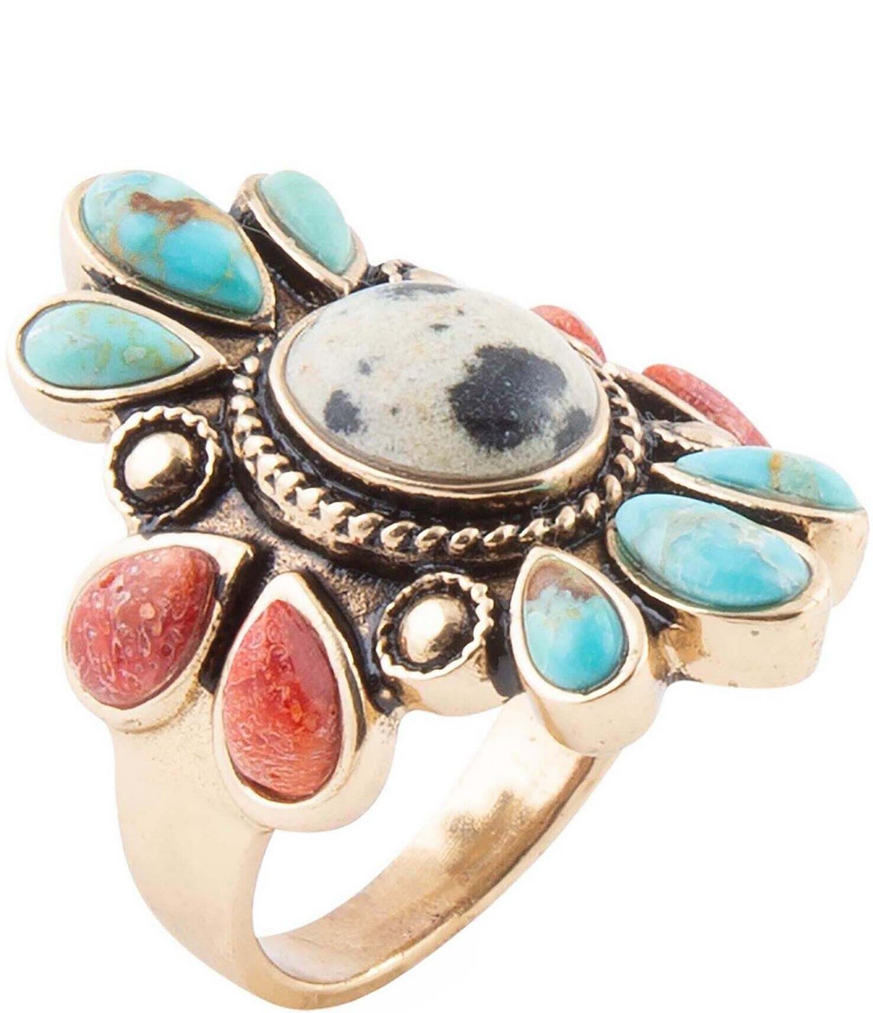 Barse Bronze and Genuine Mixed Stone Statement Ring | Dillard's