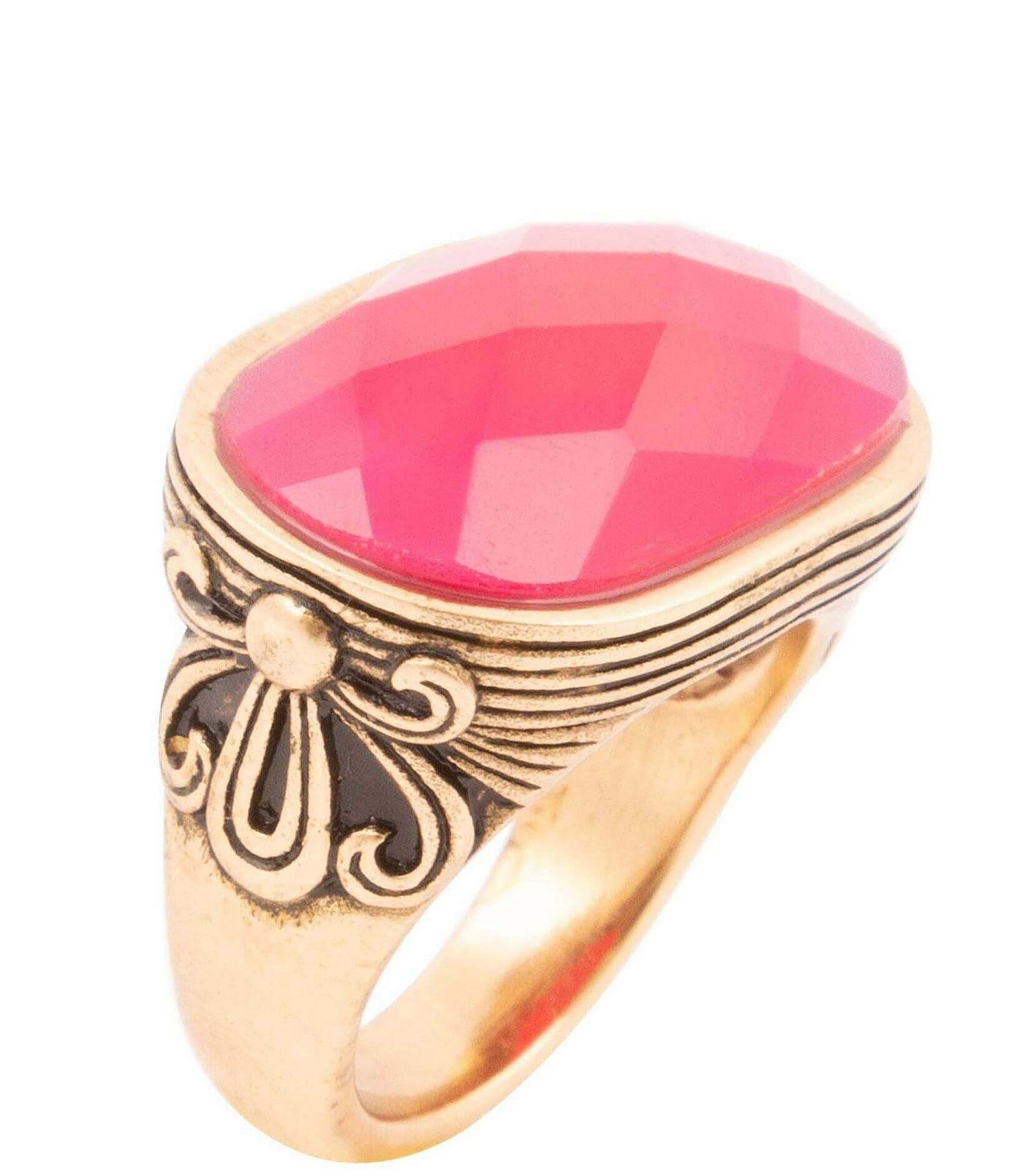 Barse Bronze and Pink Agate Oval Statement Ring | Dillard's