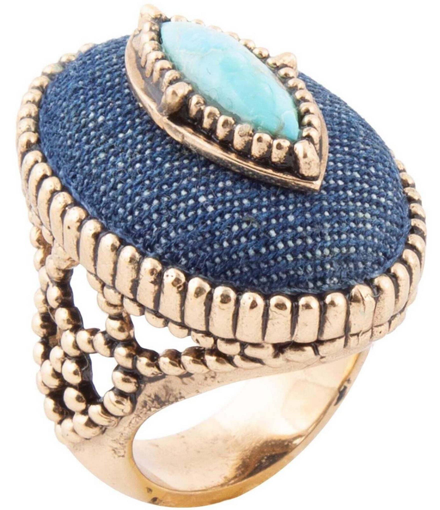 Barse Bronze, Denim and Genuine Turquoise Statement Ring | Dillard's