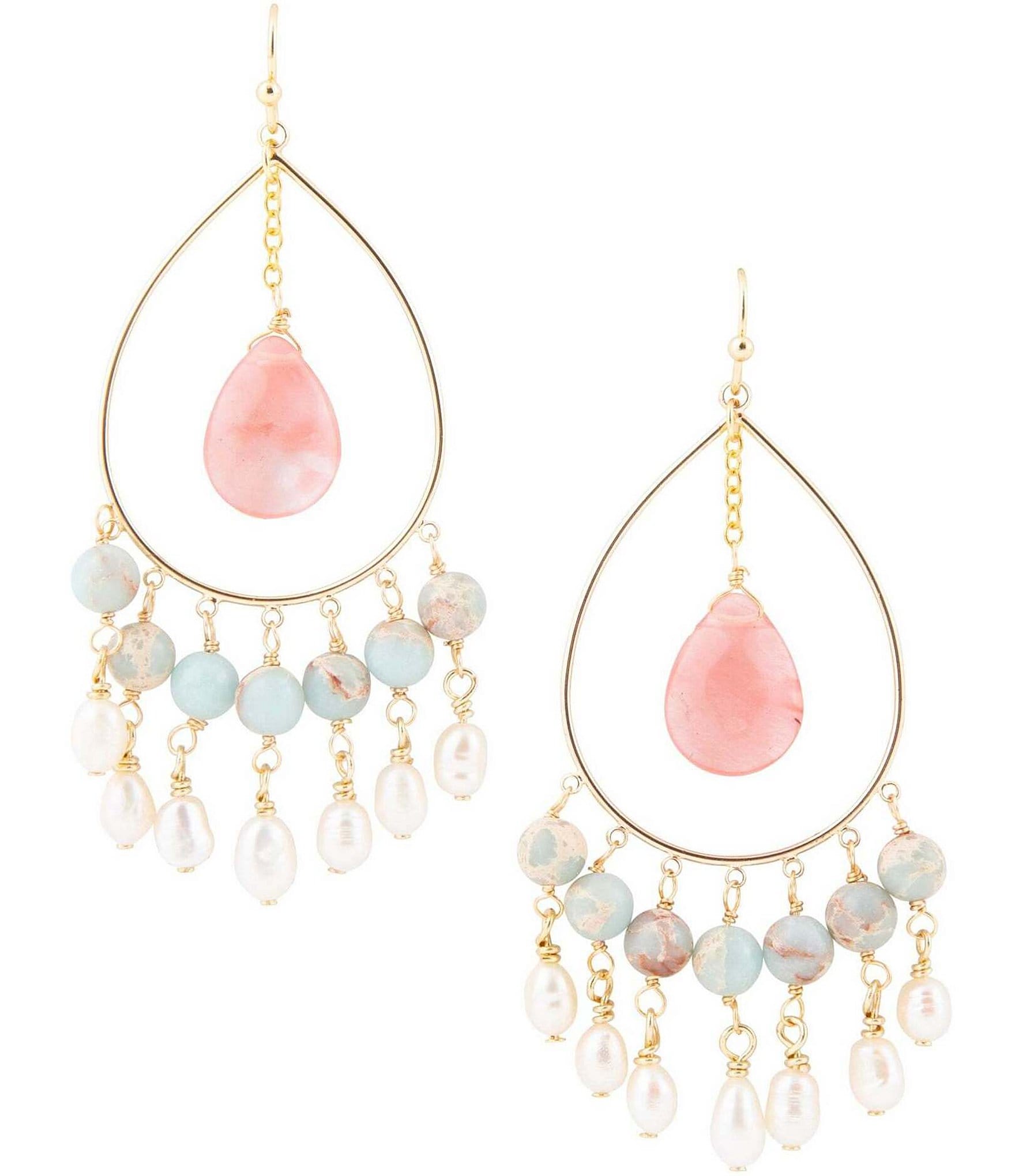 Barse Genuine Stone Statement Chandelier Earrings | Dillard's