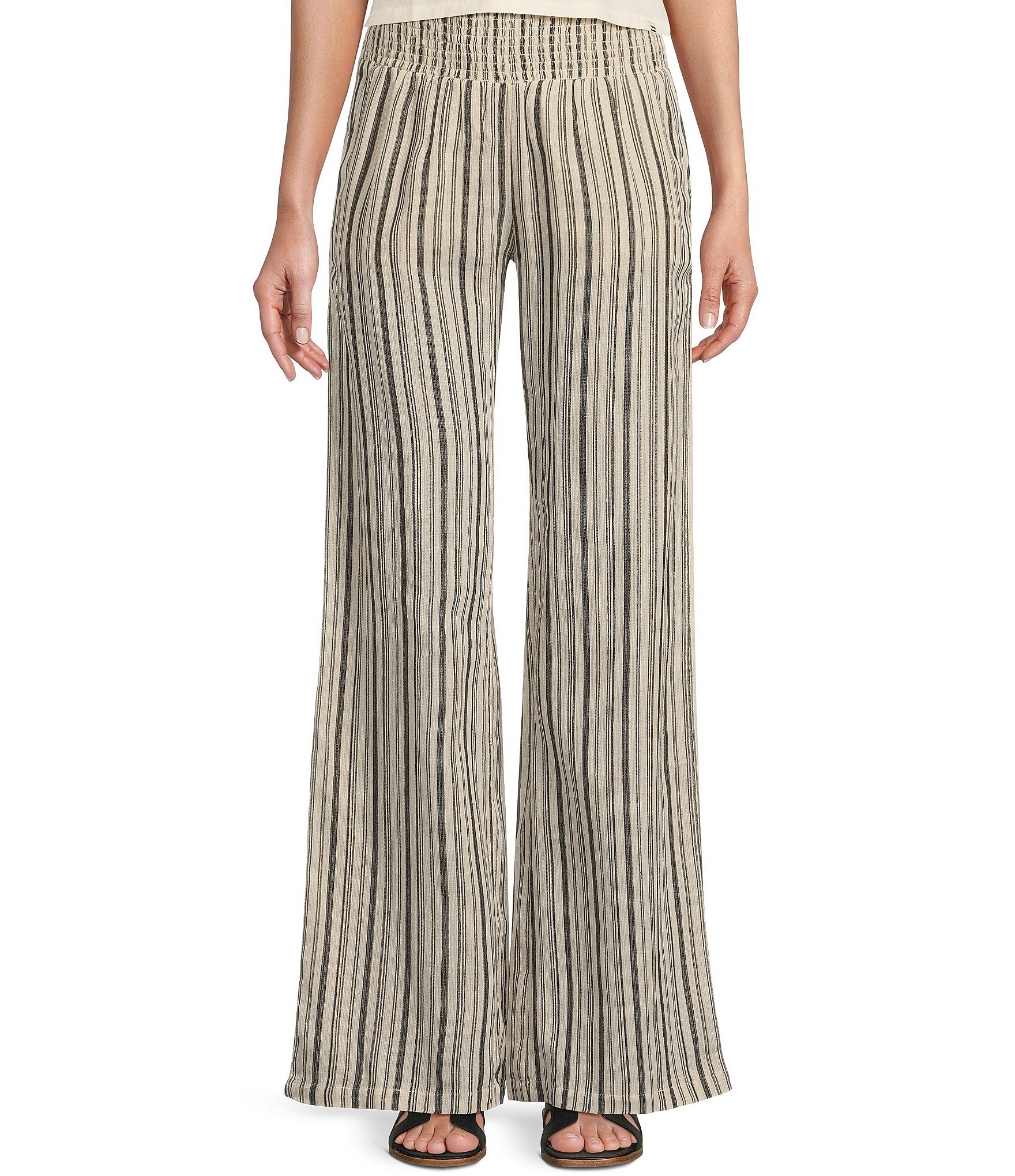 Billabong New Waves High Rise Smocked Striped Pants | Dillard's