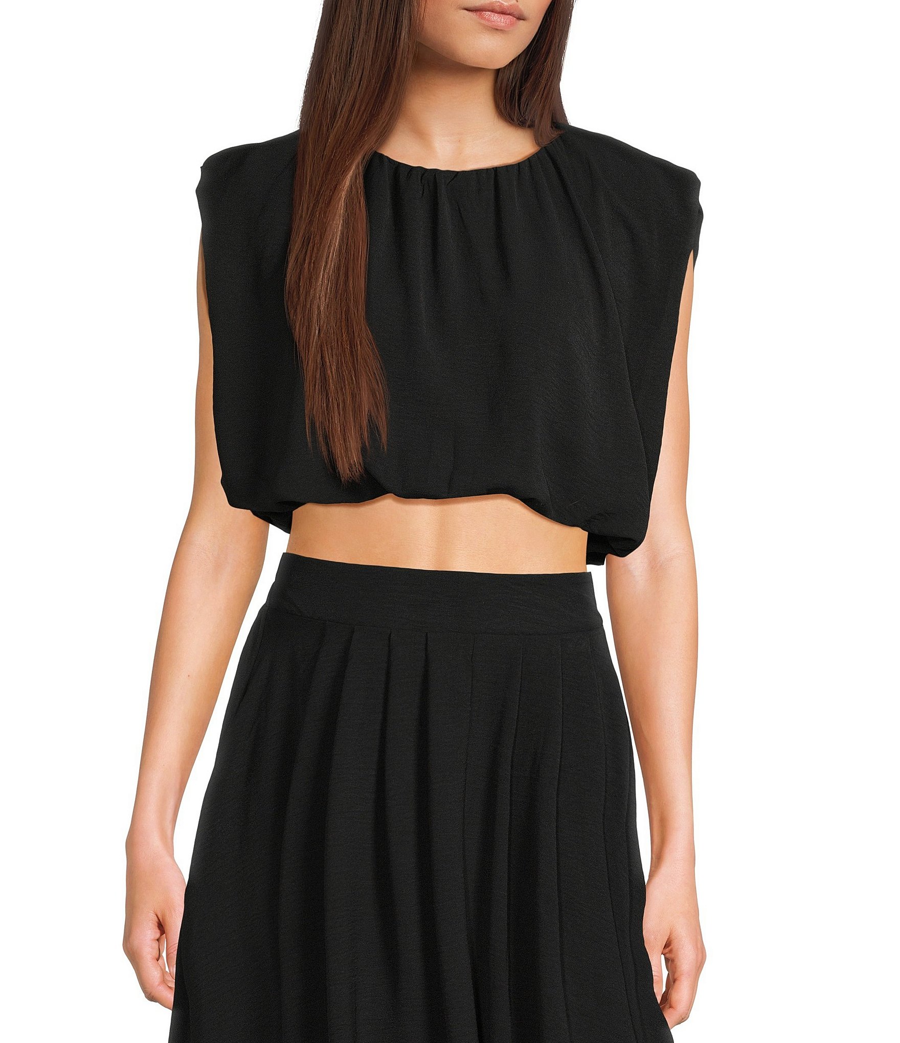 Blu Pepper Cropped Coordinating Bubble Top | Dillard's