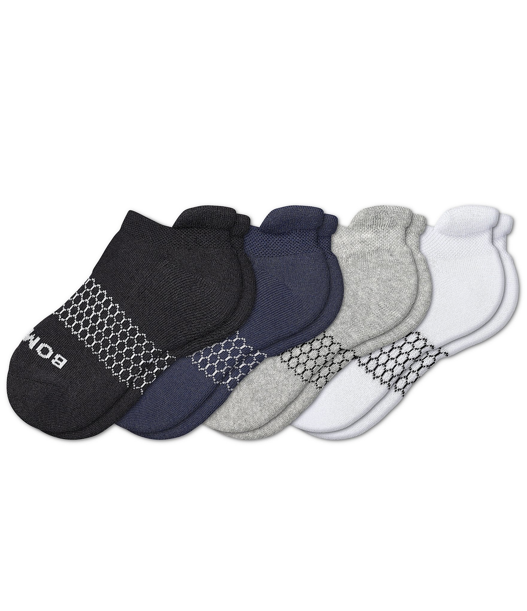 Bombas Big Kids Youth Solid Assorted Ankle 4-Pack Socks | Dillard's