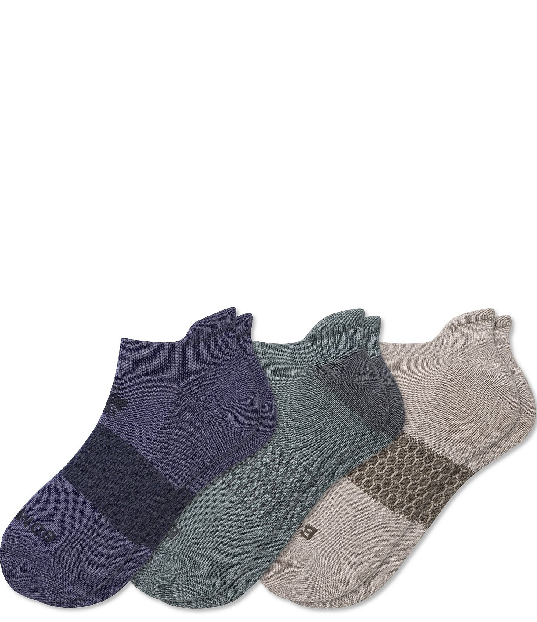 Bombas Mixed Solid Blister Tab Ankle Sock, 3-Pack | Dillard's
