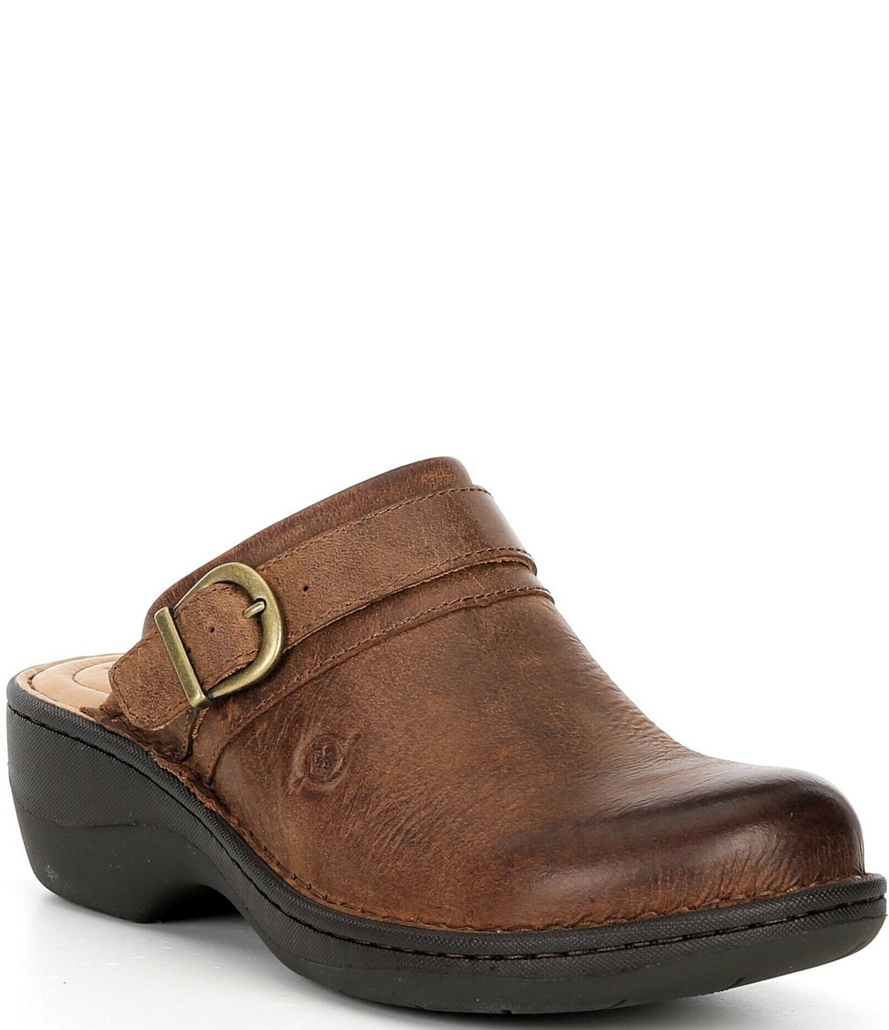Born Avoca Leather Buckle Hardware Clogs | Dillard's