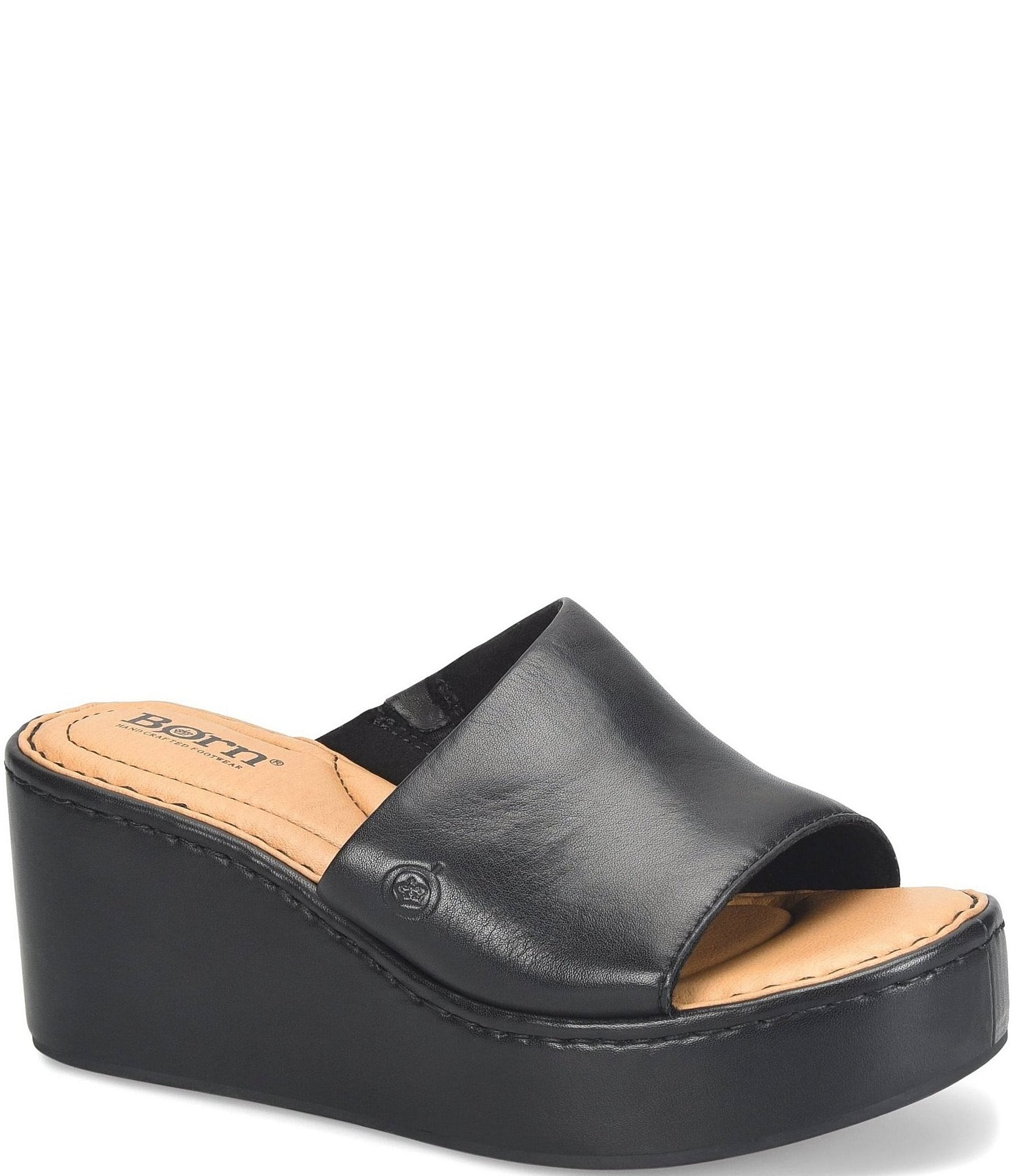 Born Shilo Leather Platform Wedge Slides | Dillard's