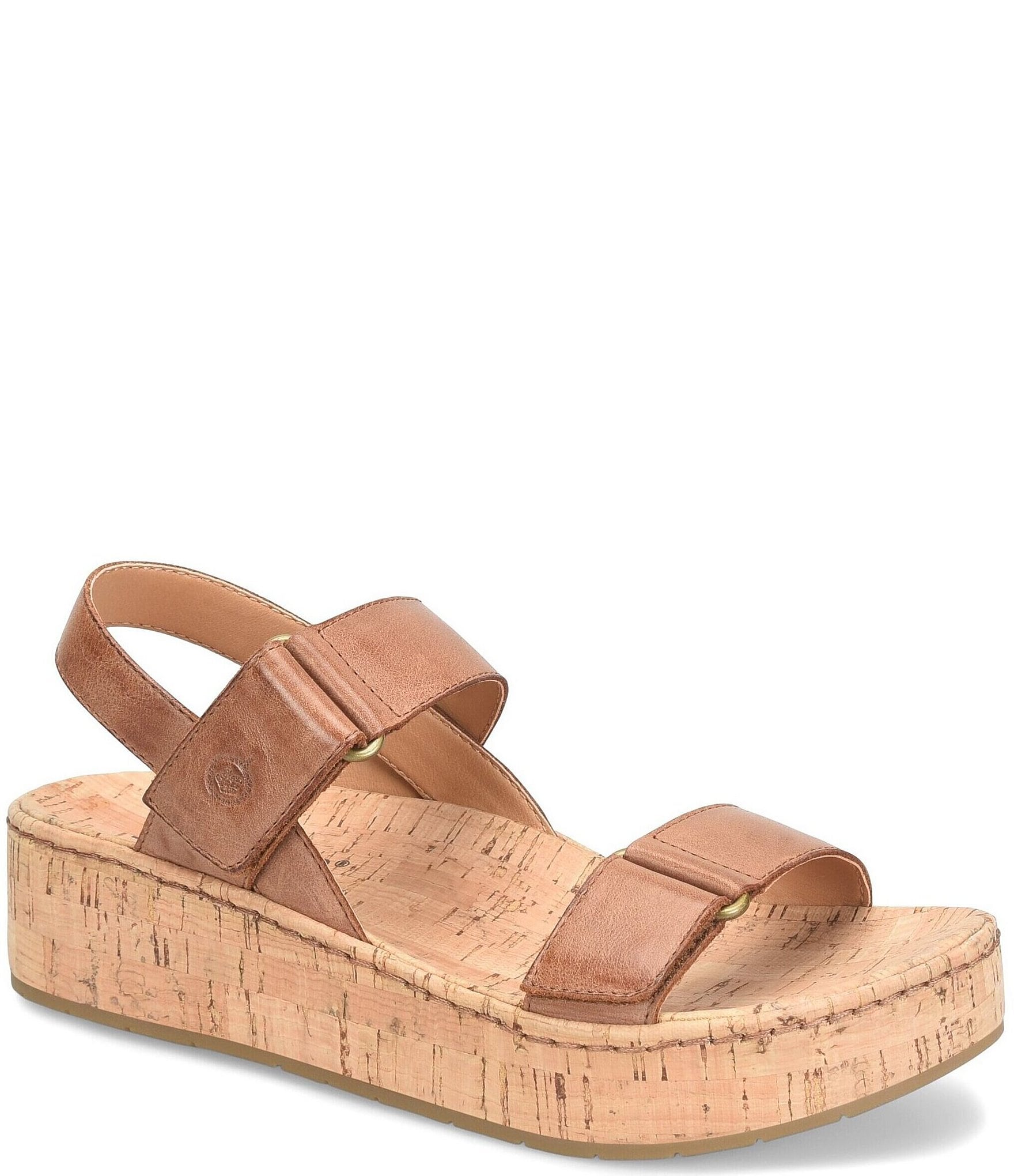Born Sloan Leather Platform Wedge Sandals | Dillard's