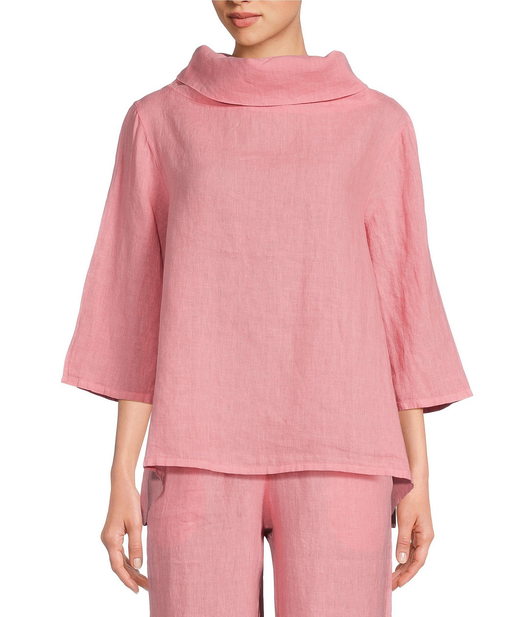 Bryn Walker Etta Light Linen Cowl Neck Elbow Sleeve Coordinating