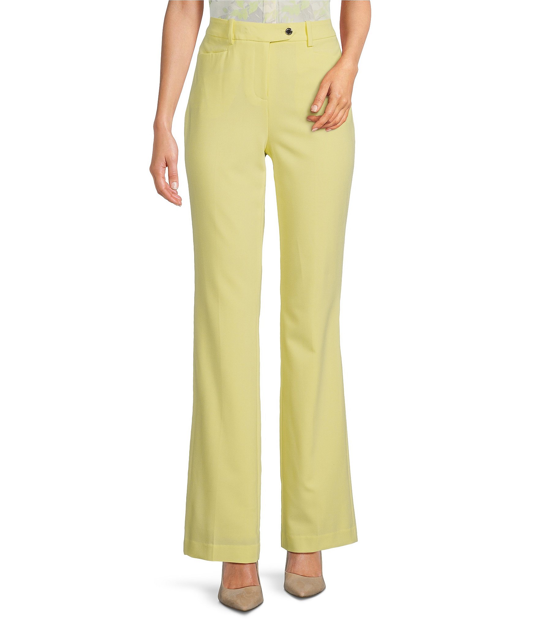 Calvin Klein Lux Flat Front Moderate Fit Pants | Dillard's