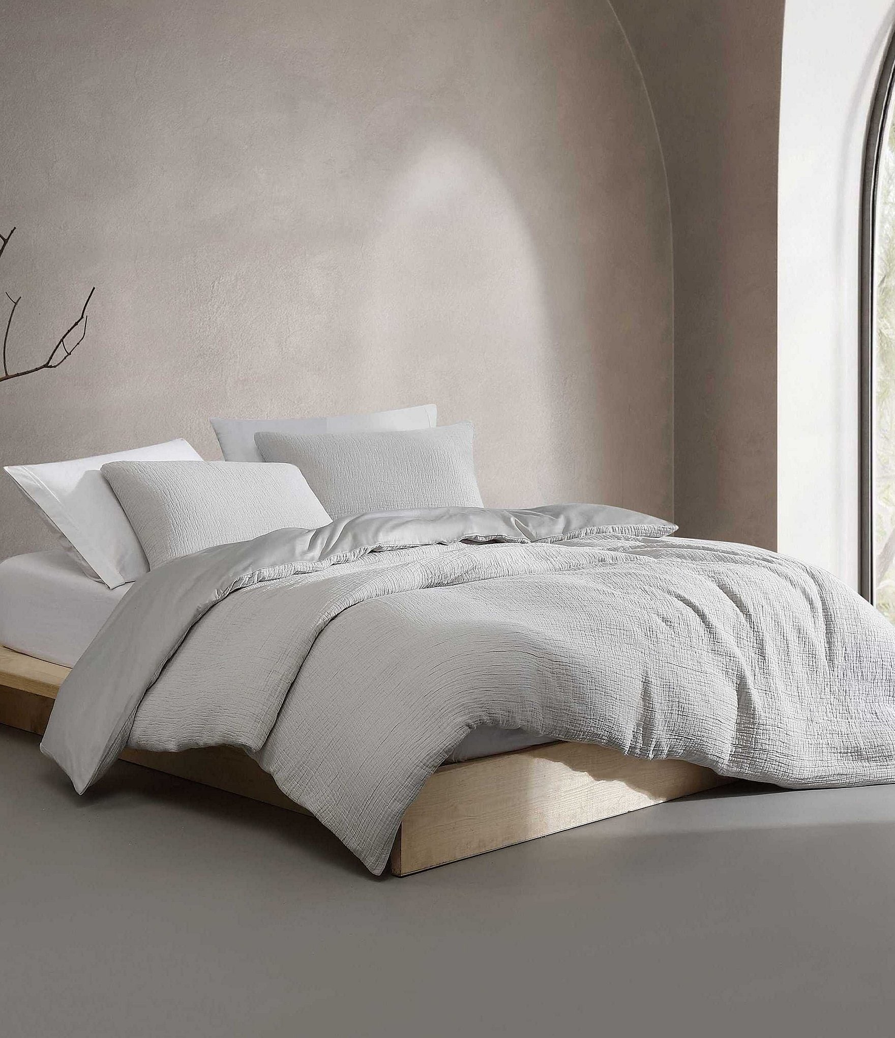 Calvin Klein Washed Textured Cotton Jacquard Mini Comforter Set | Dillard's