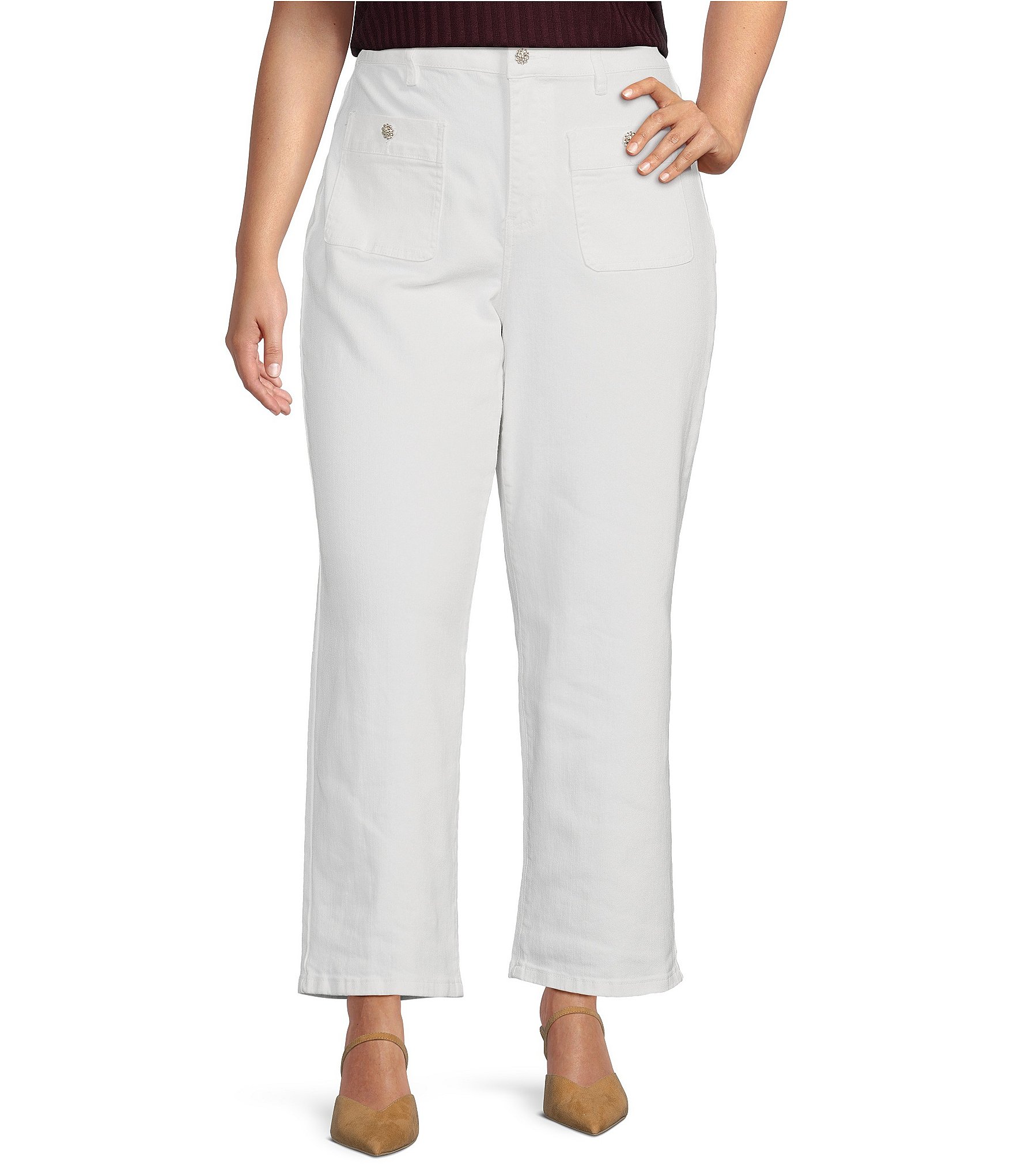CeCe Plus Size Flare Wide Leg Pants | Dillard's