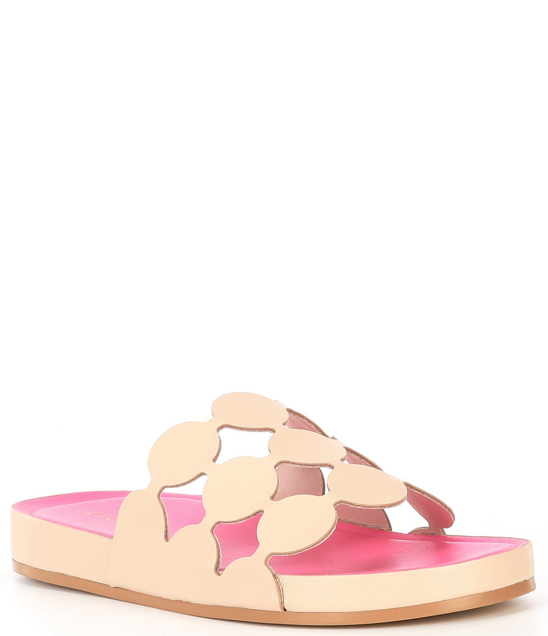 Cecelia New York Emily Leather Platform Slides | Dillard's