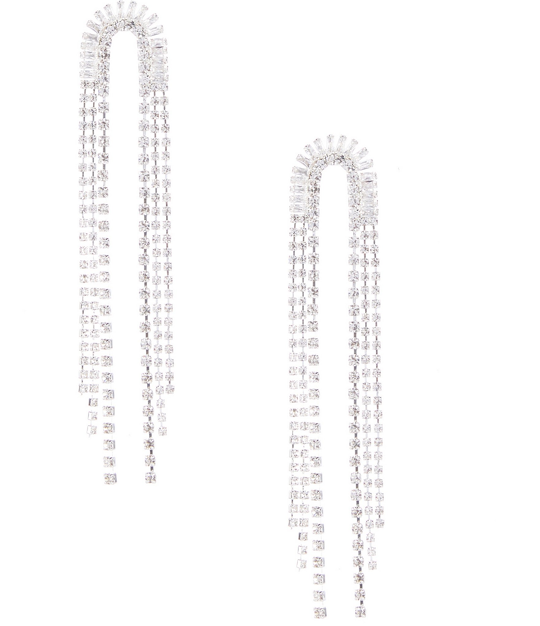 Cezanne Arch Fringe Linear Earrings | Dillard's